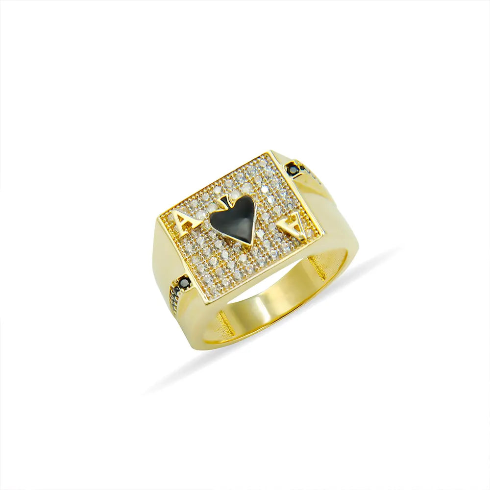 14K Solid Gold Ace Of Spades Ring – glcdiamond