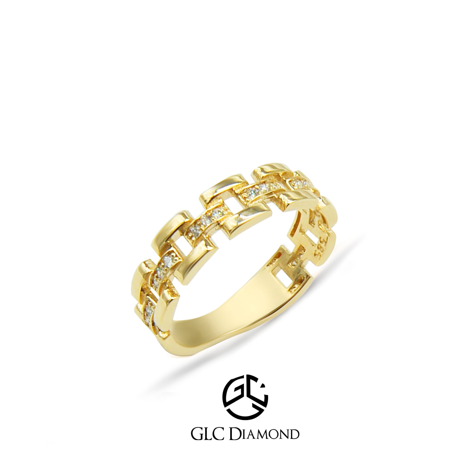 14K Gold Geometric Diamond Ring – glcdiamond